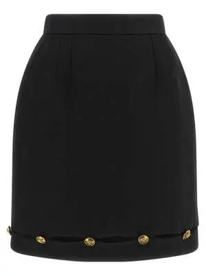 Versace Grain De Poudre Wool Skirt - Black