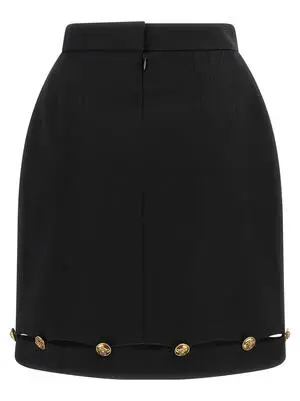 Versace Grain De Poudre Wool Skirt