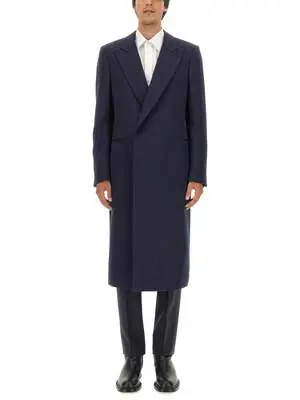 Alexander McQueen Double-breasted Coat - Blue