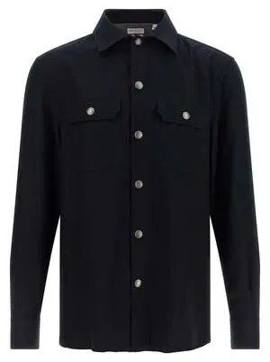 Brunello Cucinelli Flannel Overshirt - Blue