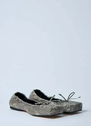 Jacquemus Textured Leather Flats - Cream