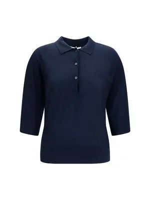 LISA YANG Cashmere Polo Sweater - Blue