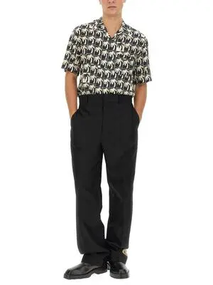 Palm Angels Regular Fit Trousers With Logo Band