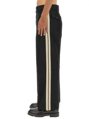 Palm Angels Regular Fit Trousers With Logo Band