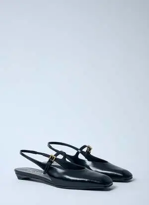 Prada Leather Slingback Ballerina Pumps