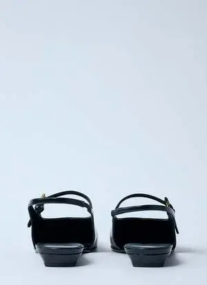 Prada Leather Slingback Ballerina Pumps