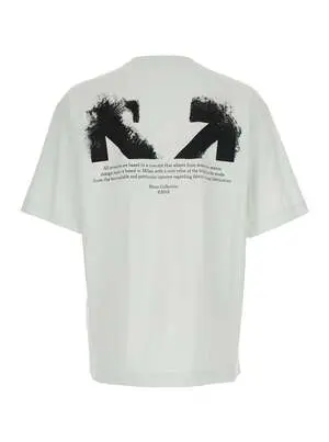 Off-White Light Green T-shirt With Logo On Front In Cotton For - Multicolor