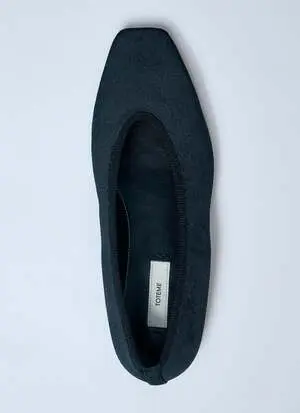 TOTEME Minimalist Velvet Ballerina Flats - Black