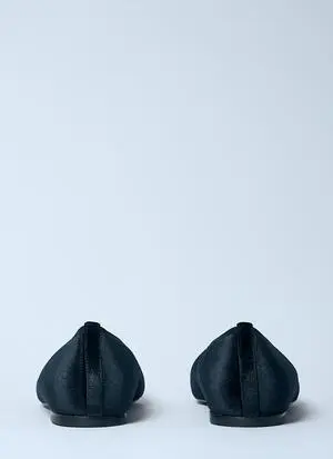 TOTEME Minimalist Velvet Ballerina Flats - Black