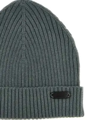 Brioni Cashmere Ribbed Beanie - Green