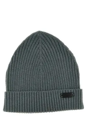Brioni Cashmere Ribbed Beanie - Green