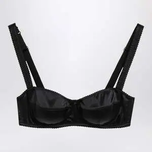 Dolce & Gabbana Balconette Bra In Stretch Silk Satin - Black