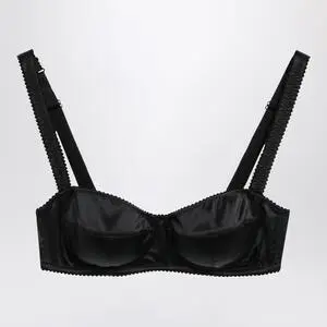 Dolce & Gabbana Balconette Bra In Stretch Silk Satin - Black