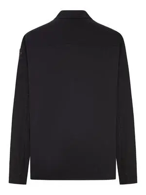 Stone Island Cotton Overshirt With Badge - Black