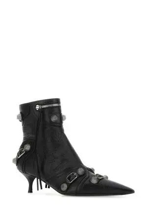 Balenciaga Leather Cagole Ankle Boots