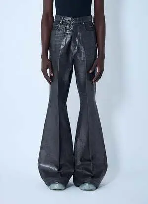 Rick Owens Bolan Jeans In Metallic Cotton-blend