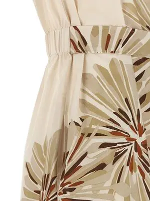 Brunello Cucinelli Bloom Print Midi Dress - Cream