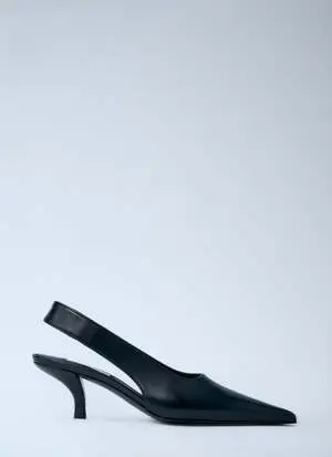 TOTEME Classic Leather Slingback Heels - Black