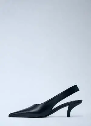 TOTEME Classic Leather Slingback Heels - Black