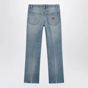 Miu Miu Light Washed Denim Trousers - Blue