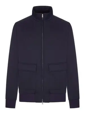Herno Wool-blend Zip-up Bomber Jacket - Blue