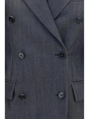 Balenciaga Double-breasted Wool Blazer - Gray