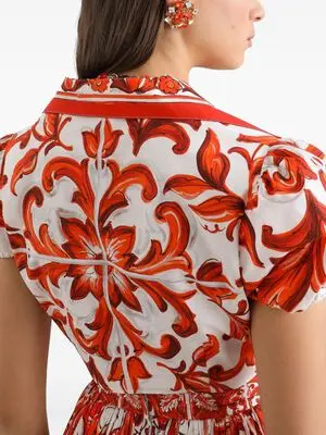 Dolce & Gabbana Maiolica Print Cotton Shirt - Multicolor