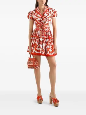 Dolce & Gabbana Maiolica Print Cotton Shirt - Multicolor