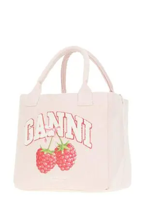 GANNI Tote Handbag With Bow Detail And Logo - Multicolor
