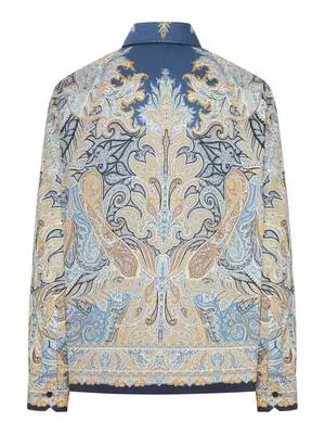Etro Printed Cotton Shirt With Paisley Pattern - Blue