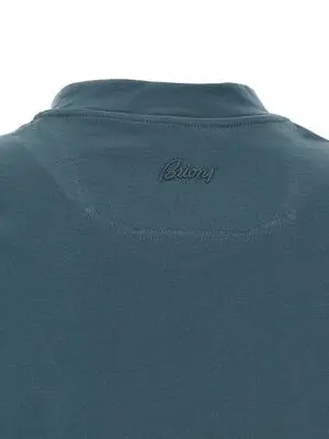 Brioni Logo Embroidery T-shirt - Blue