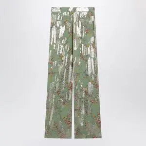 Valentino Garavani Silk Trousers With All-over Print