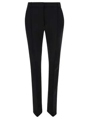 Sportmax Black Cigarette Pants With Pences In Polyammide Stretch - Multicolor