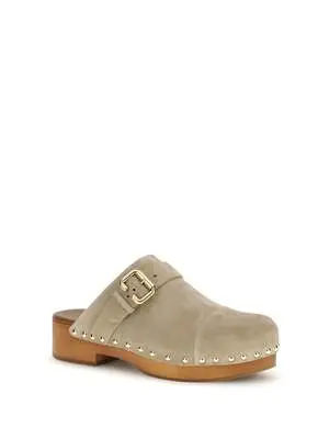 Chloé Suede Clog Mules - Cream