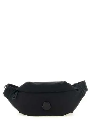 Moncler Durance' Waist Bag With Logo Patch - Black