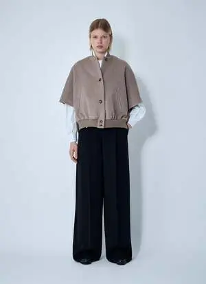 Max Mara Cashmere Logo Motif Poncho