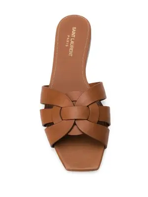 Saint Laurent Tribute Flat Sandals - Multicolor