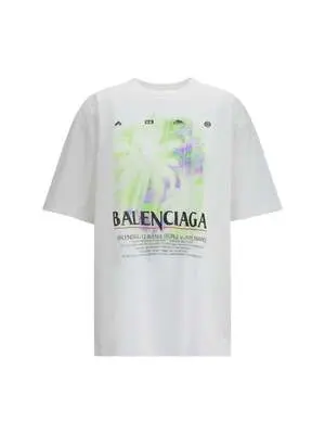 Balenciaga Printed Cotton T-shirt - White