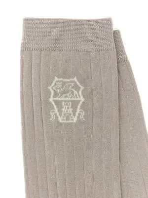 Brunello Cucinelli Socks Coat Of Arms Of Solomeo - Gray