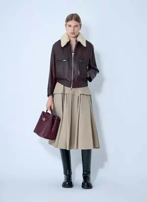 Bottega Veneta Leather Blouson Jacket - Brown