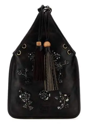 Miu Miu Nappa Leather Handbag - Black