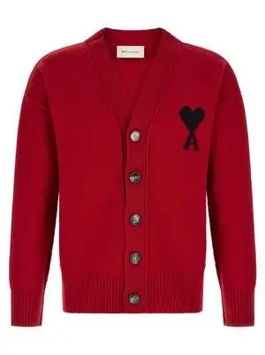 AMI Paris De Coeur' Cardigan - Red