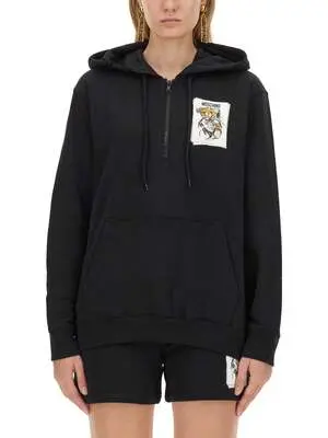 Moschino Print Hoodie - Black