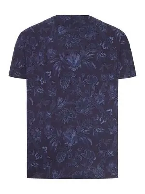 Etro Cotton Jersey T-shirt With Floral Paisley Pattern - Blue