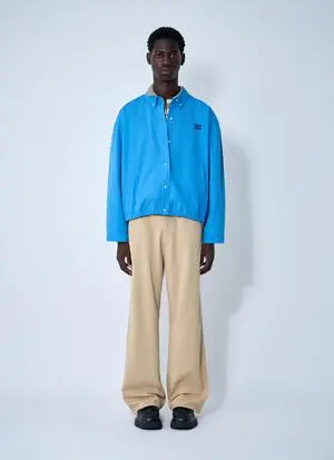 Miu Miu Logo Motif Blouson Jacket - Blue