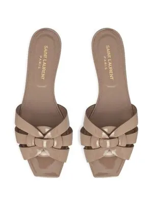 Saint Laurent Tribute Nu Pieds Leather Flat Sandals - Multicolor