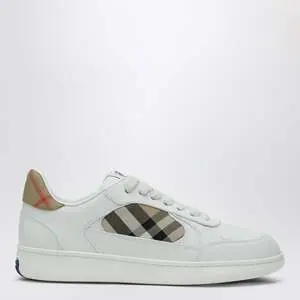 Burberry Leather Sneaker Terrace And Check - White