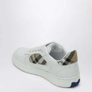 Burberry Leather Check Low Top Sneakers - White