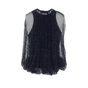 Sportmax Nodo Mesh Top With Crystals - Black