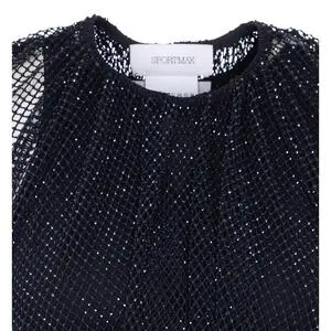 Sportmax Nodo Mesh Top With Crystals - Black